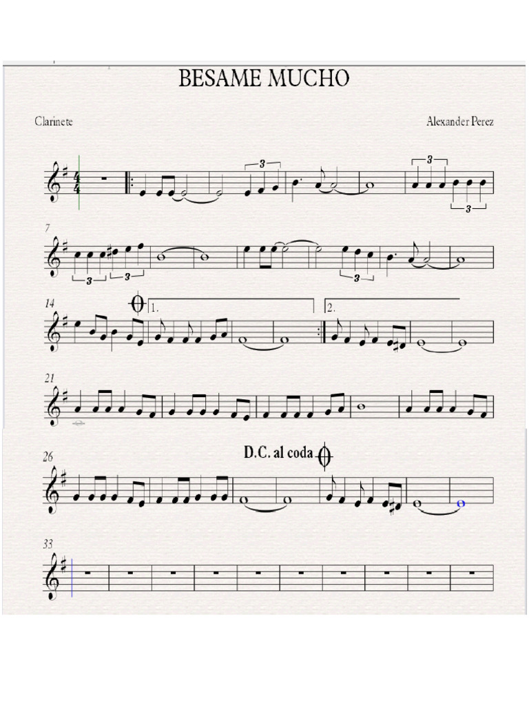 Besame Mucho Clarinete | PDF