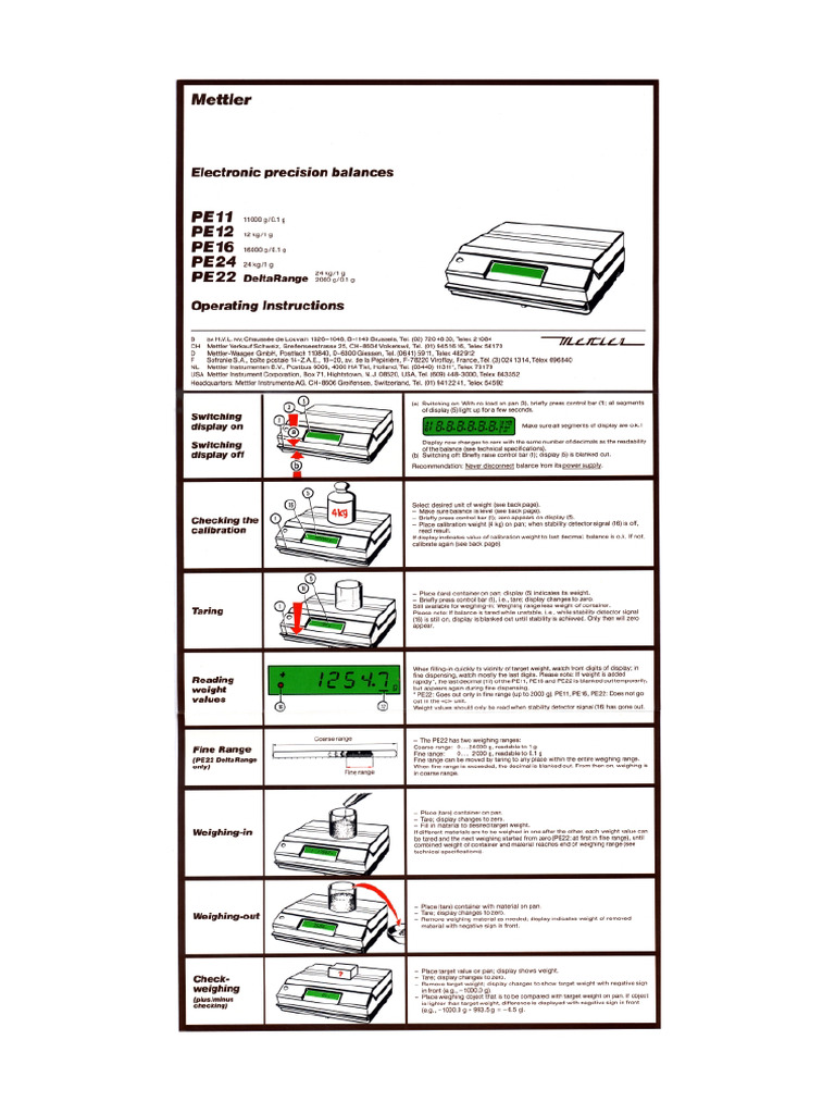 Mettler PE24 UserGuide - 2p | PDF
