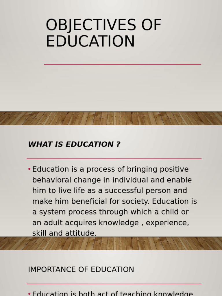 Objectives of Education (Autosaved) (Autosaved) | PDF | Knowledge ...