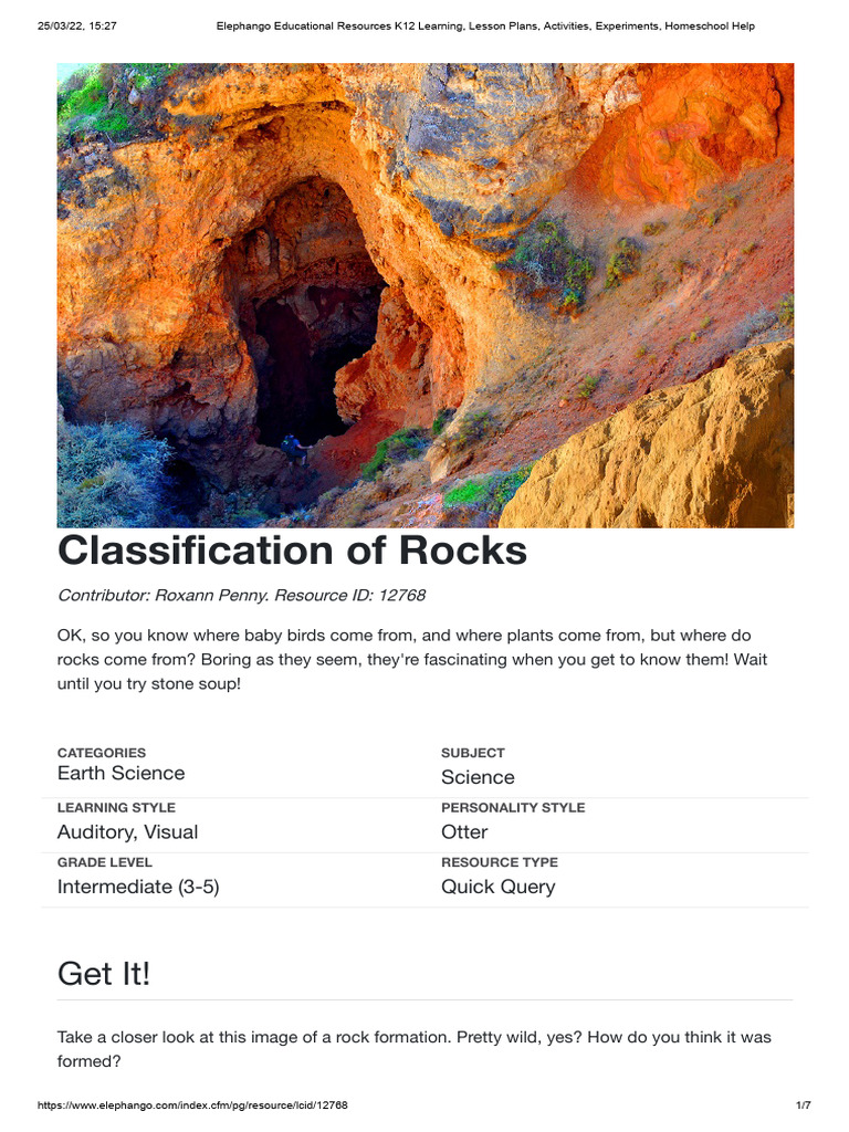 Classification of Rocks | PDF | Rock (Geology) | Geology