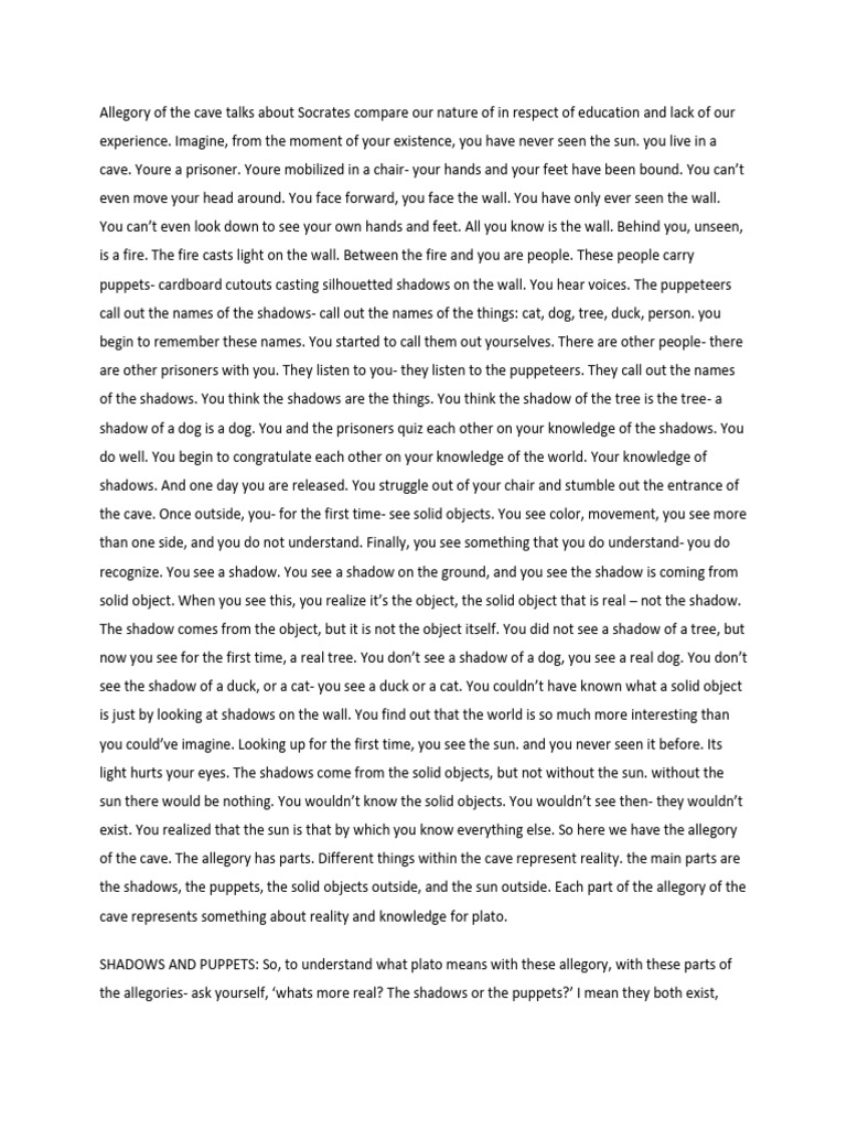 allegory of the cave | PDF