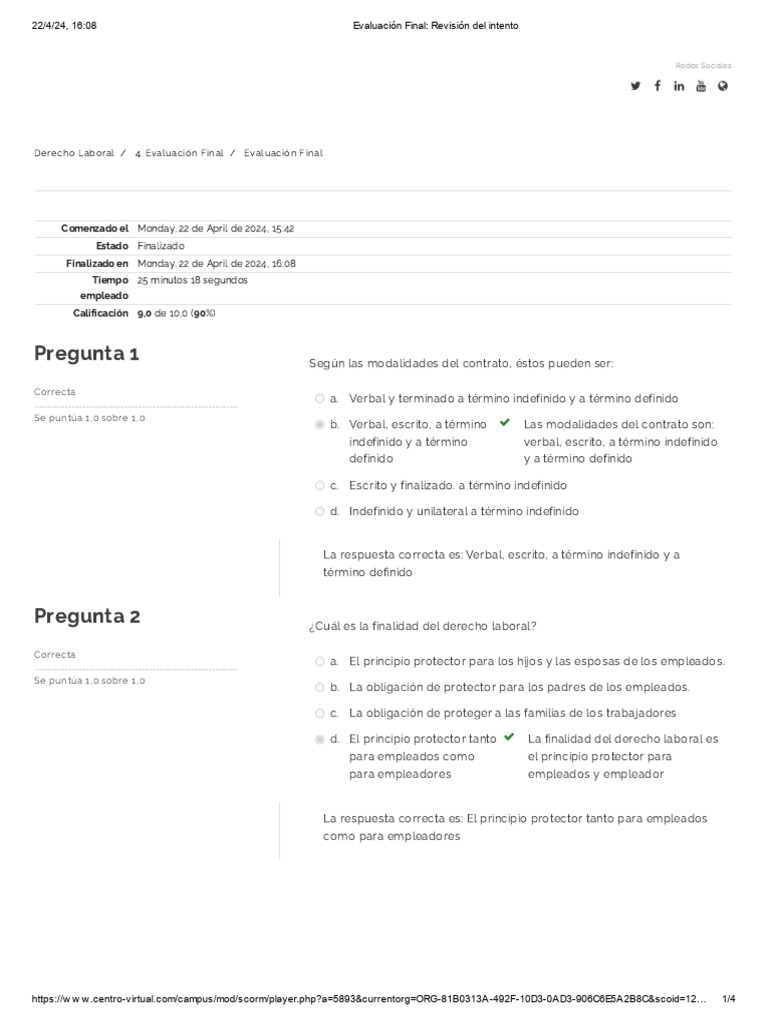 Examen Final Derecho Laboral | PDF | Justicia | Crimen y violencia