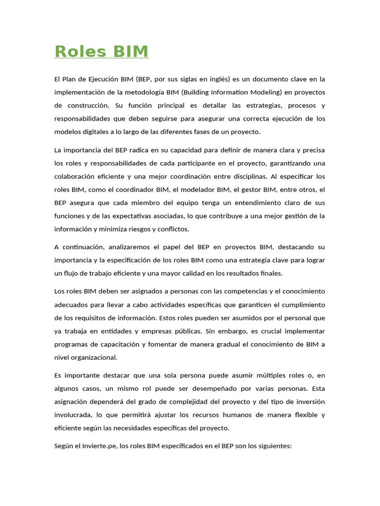 Roles BIM | PDF | Autodesk Revit | Software