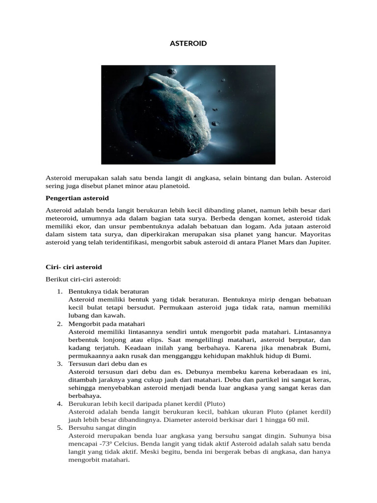 ASTEROID | PDF | Sains & Matematika