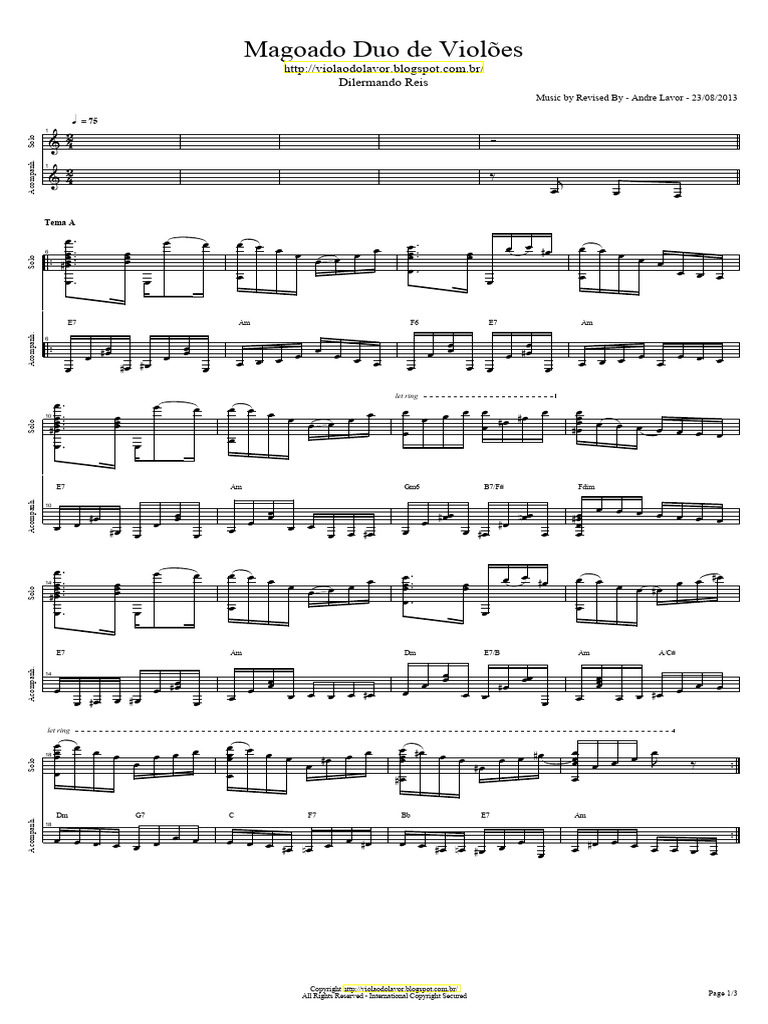 Magoado Duo de Violões Sheet Music | PDF
