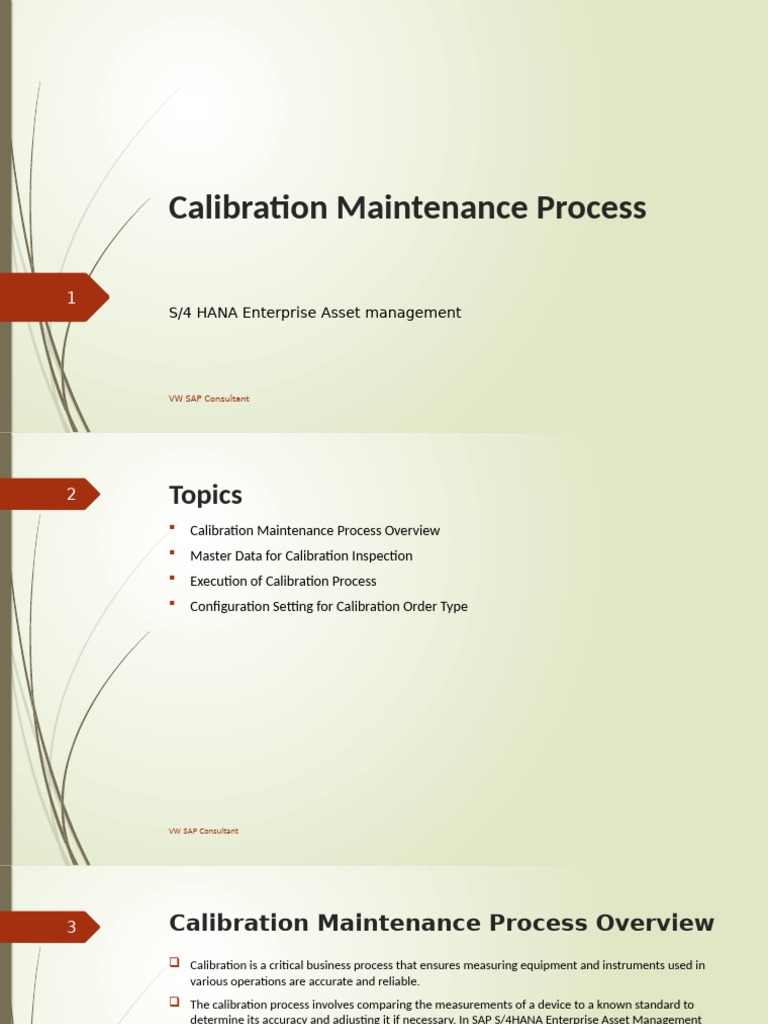 Calibration Maintenance Process: S/4 HANA Enterprise Asset Management | PDF