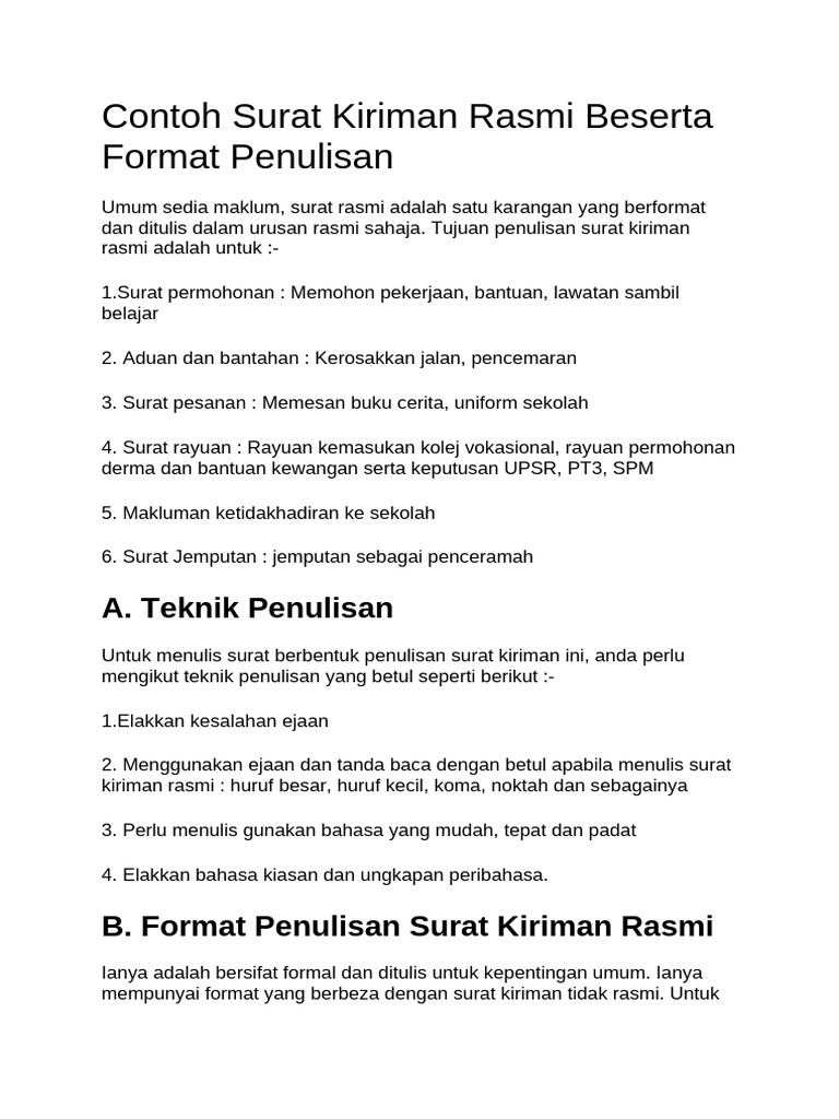 Panduan Menulis Surat Rasmi | PDF