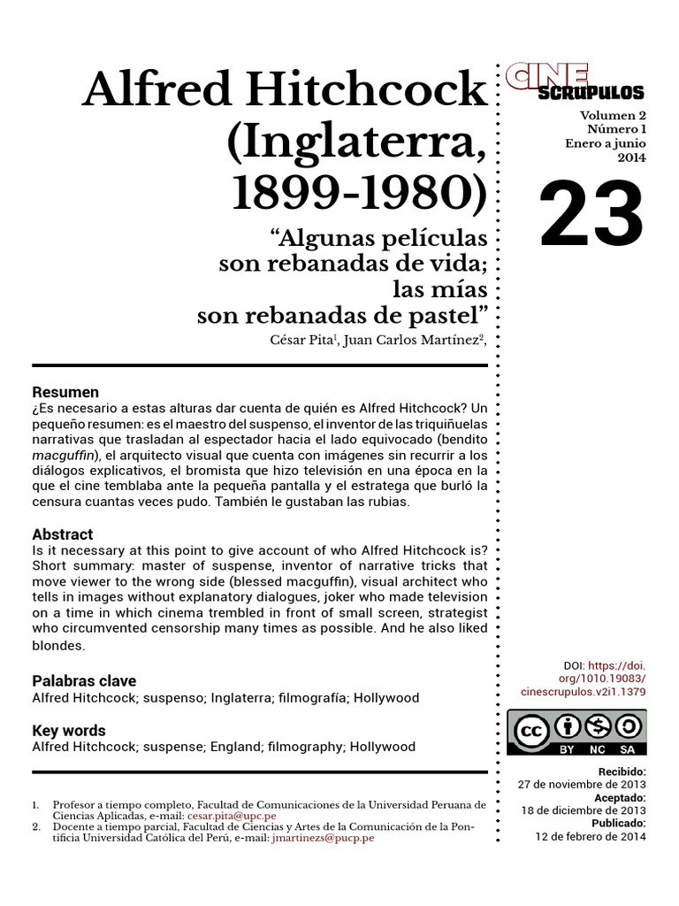 Adibos,+2 1 4+Alfred+Hitchcock | PDF | Alfred Hitchcock | Suspense (Género)