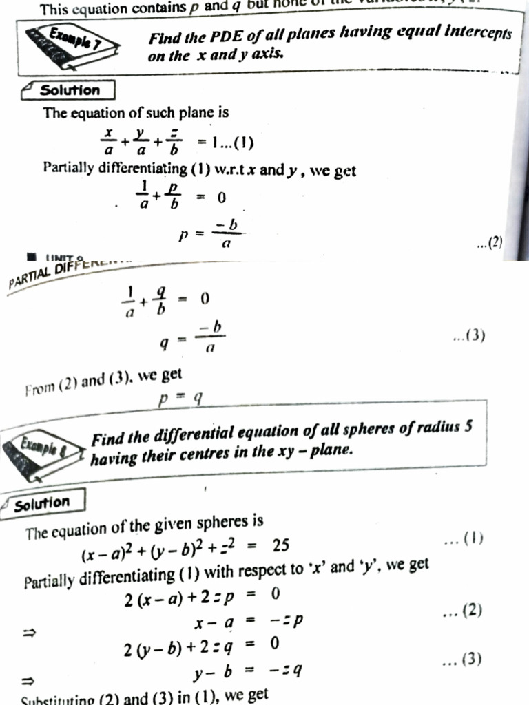 Pde Notes Pdf Sphere Equations