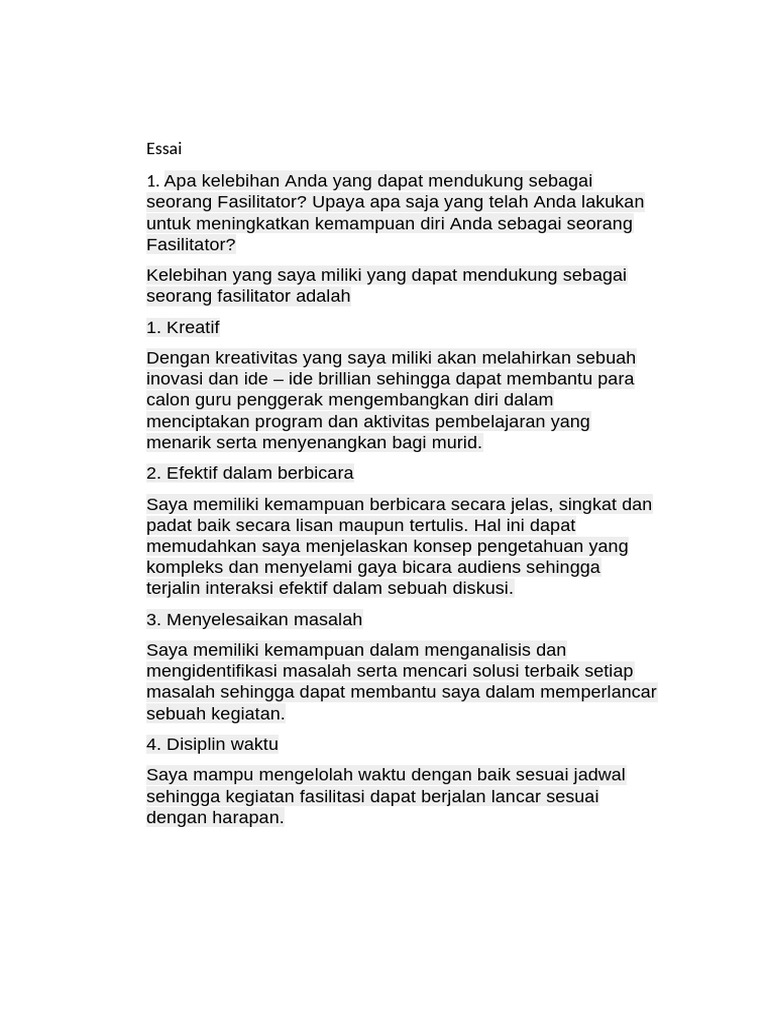 Essai | PDF | Karier & Perkembangan | Pengembangan Diri