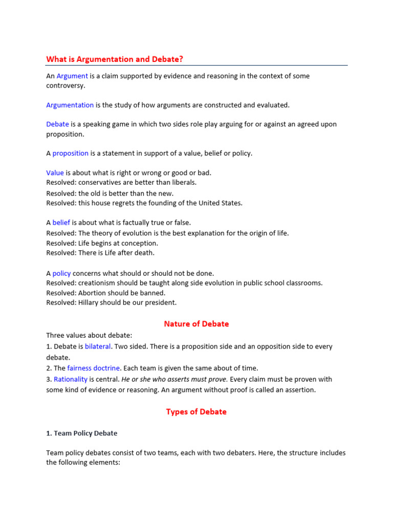 Argumentation And Debate Pdf Argument Epistemology