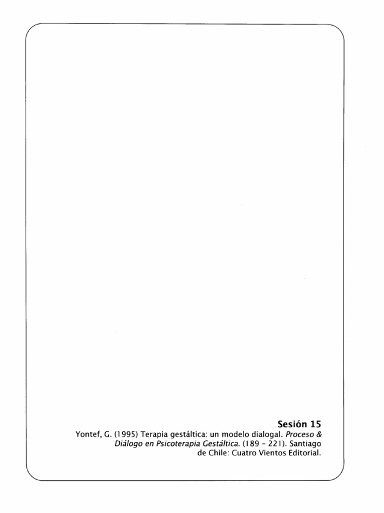 05 (Sesion 15) Yontef, Metodo Dialogal | PDF