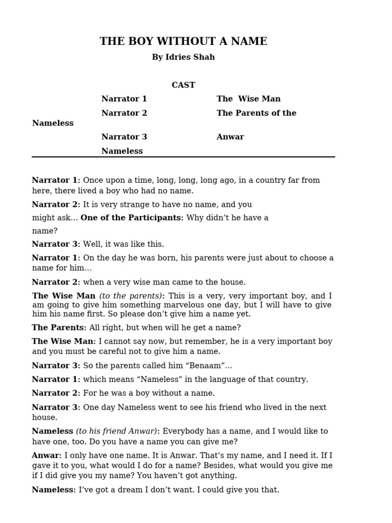 The Boy Who Gained a Name | PDF
