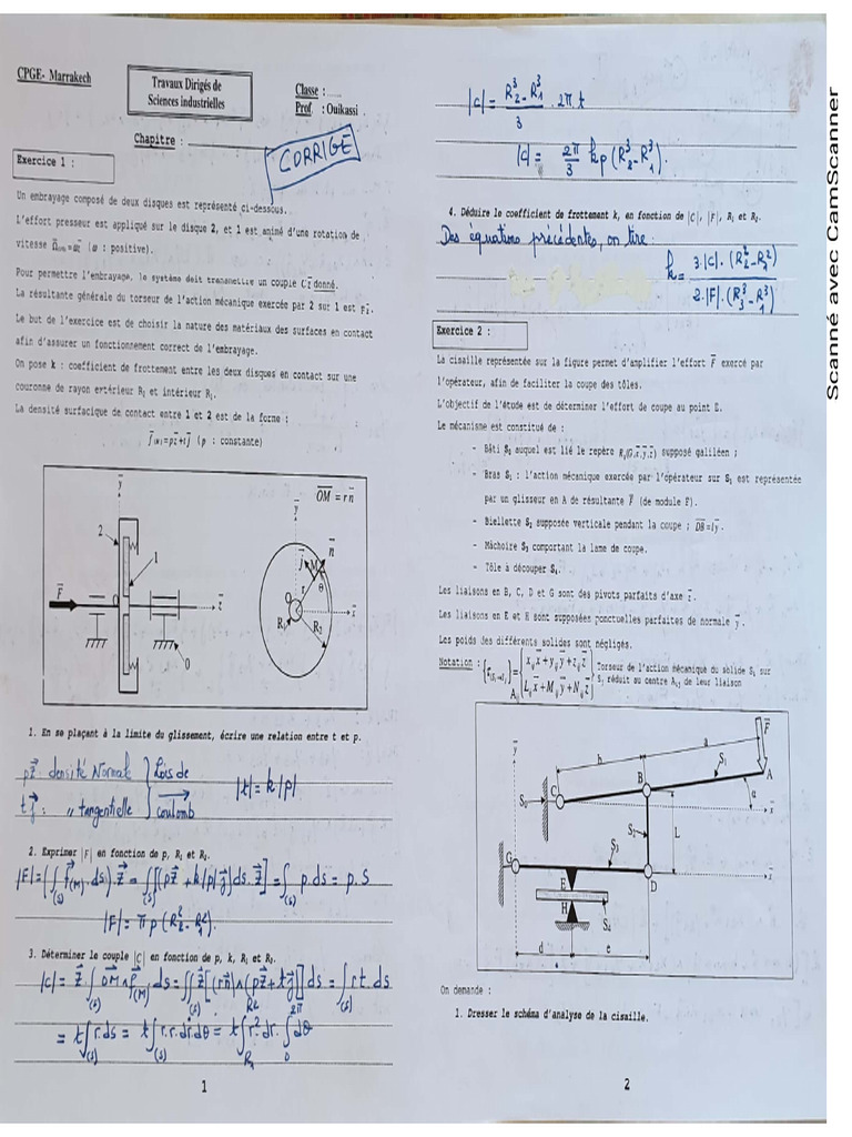 TD + Correction Statique | PDF