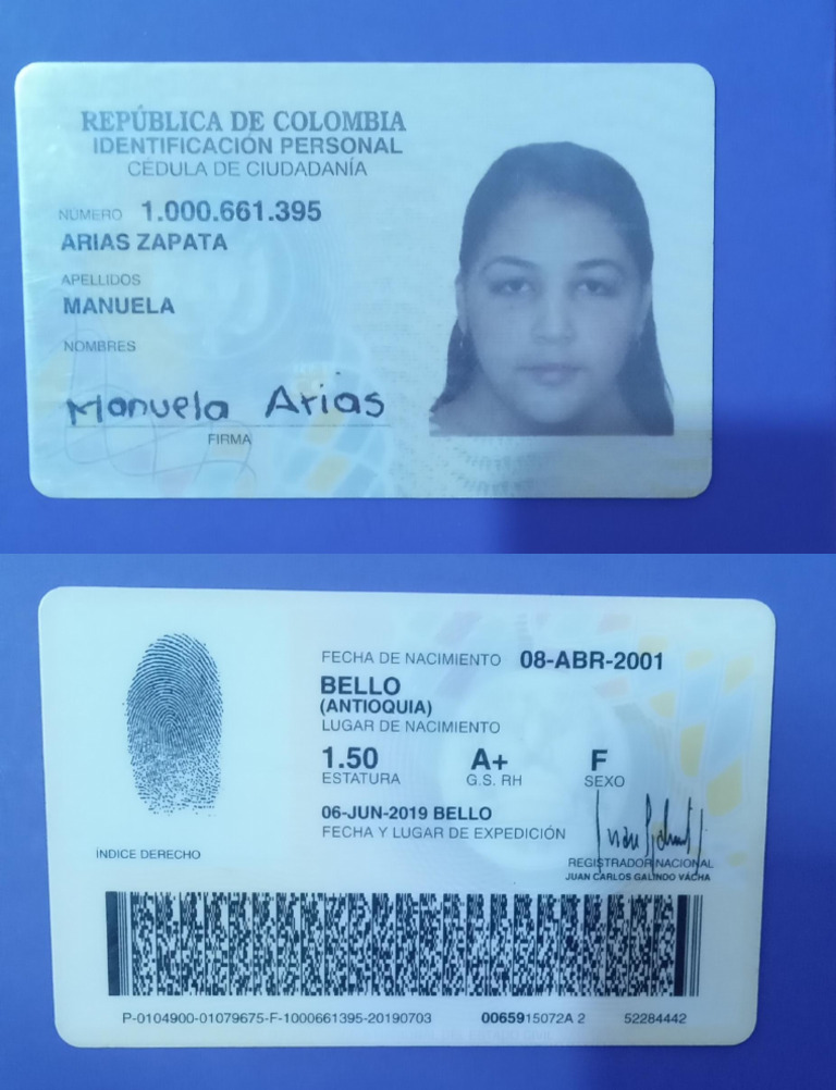 Cédula de Ciudadanía de Manuela Arias | PDF