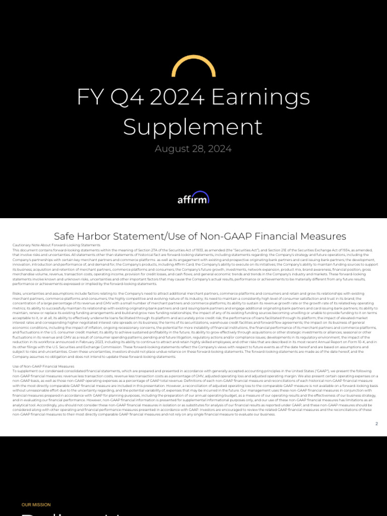 FY Q4 2024 Earnings Overview | PDF | Banks | Interest