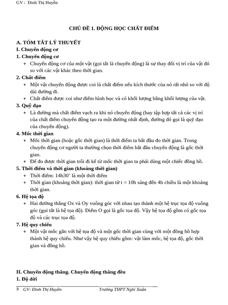 CHU DE 1. DONG HOC CHAT DIEM PHAN 1 96tr | PDF