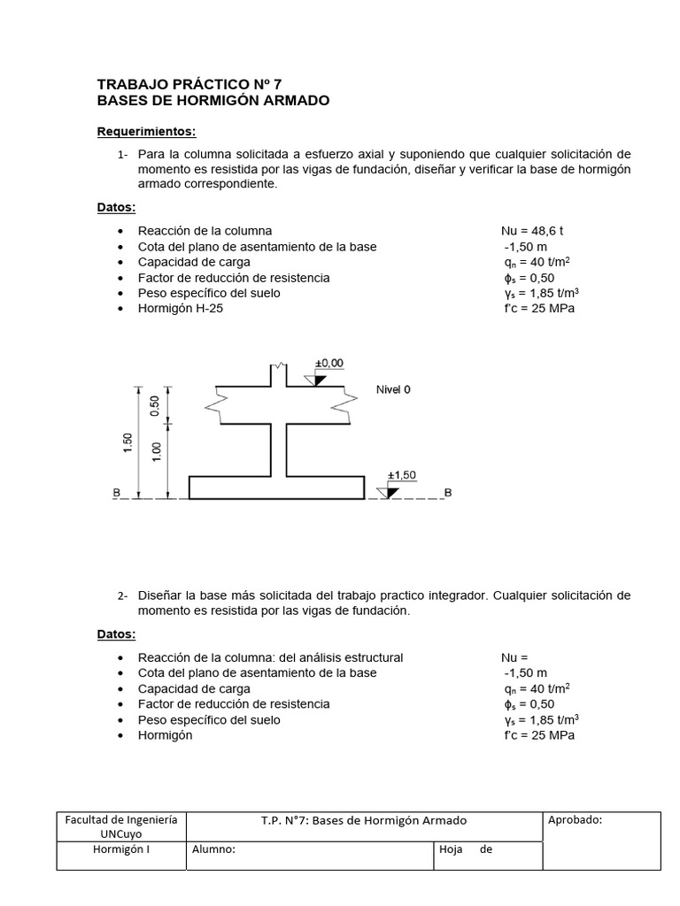 TP7 Bases Rev03 | PDF | Albañilería | Material compuesto