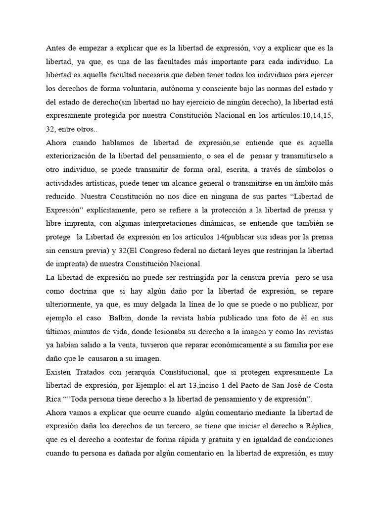 Libertad de Expresión y Pensamiento | PDF | Libertad de expresión ...
