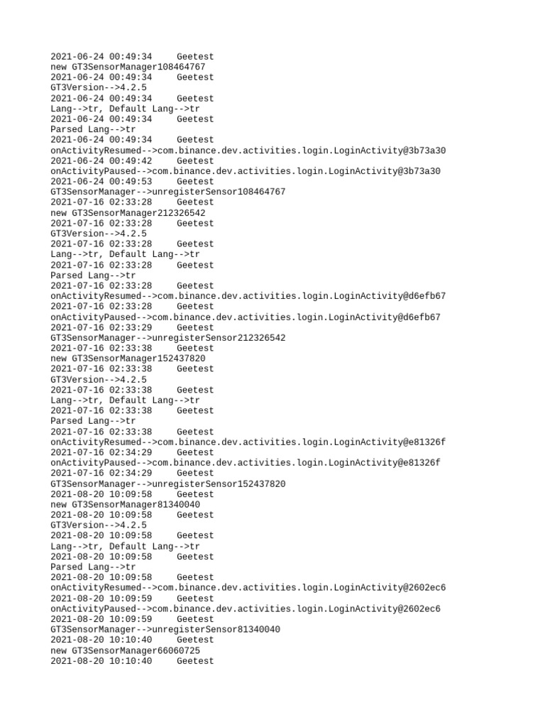 Geetest GT3 Sensor Manager Logs | PDF | Finance & Money Management ...