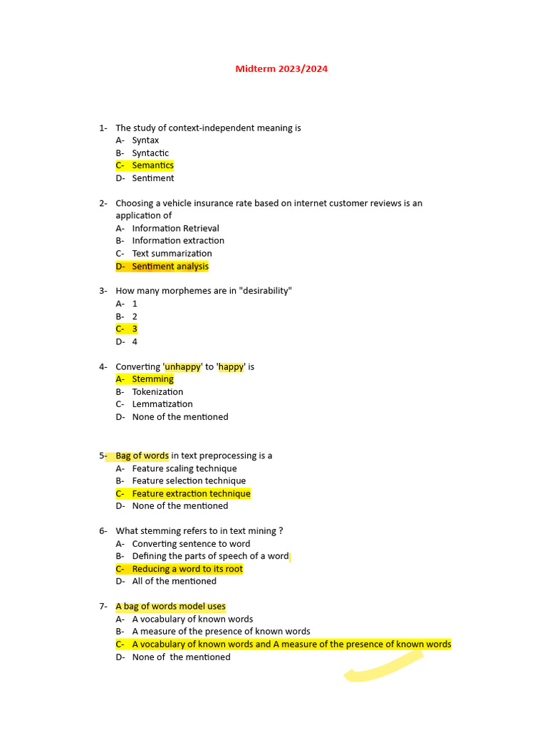 Midterm NLP 2023 | PDF | Word | Deep Learning