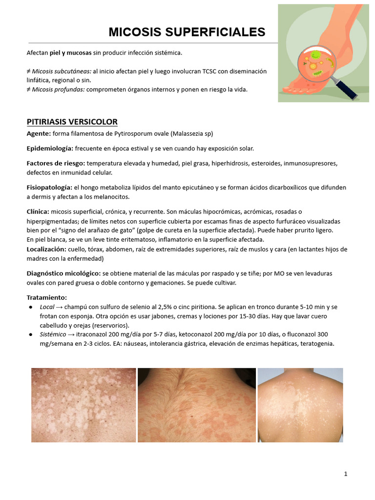 5) Micosis Superficiales | PDF | Condiciones cutáneas | Dermatología