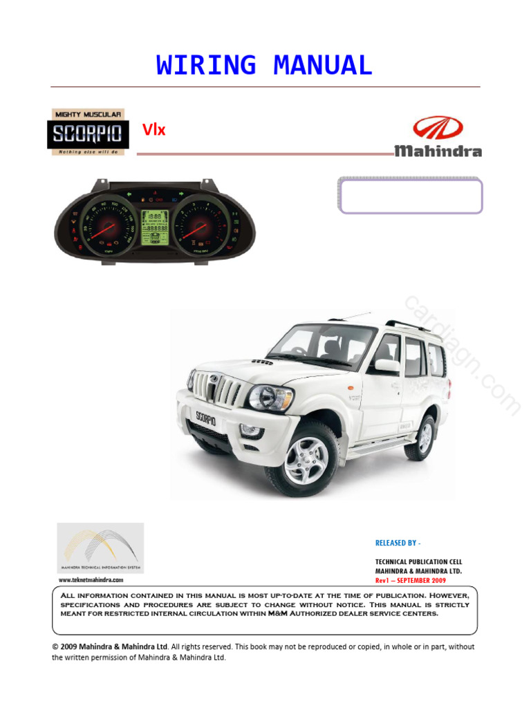 Mahindra Scorpio Vlx Wiring Manual | PDF | Troubleshooting | Anti Lock ...