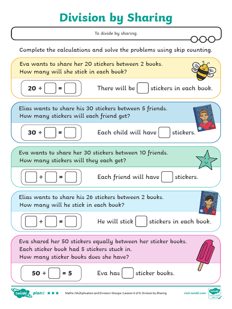 T M 1631007339 Division by Sharing Maths Activity Sheets - Ver - 1 ...