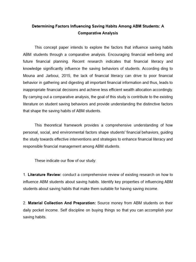 Influencing Saving Habits in ABM Students | PDF | Financial Literacy ...