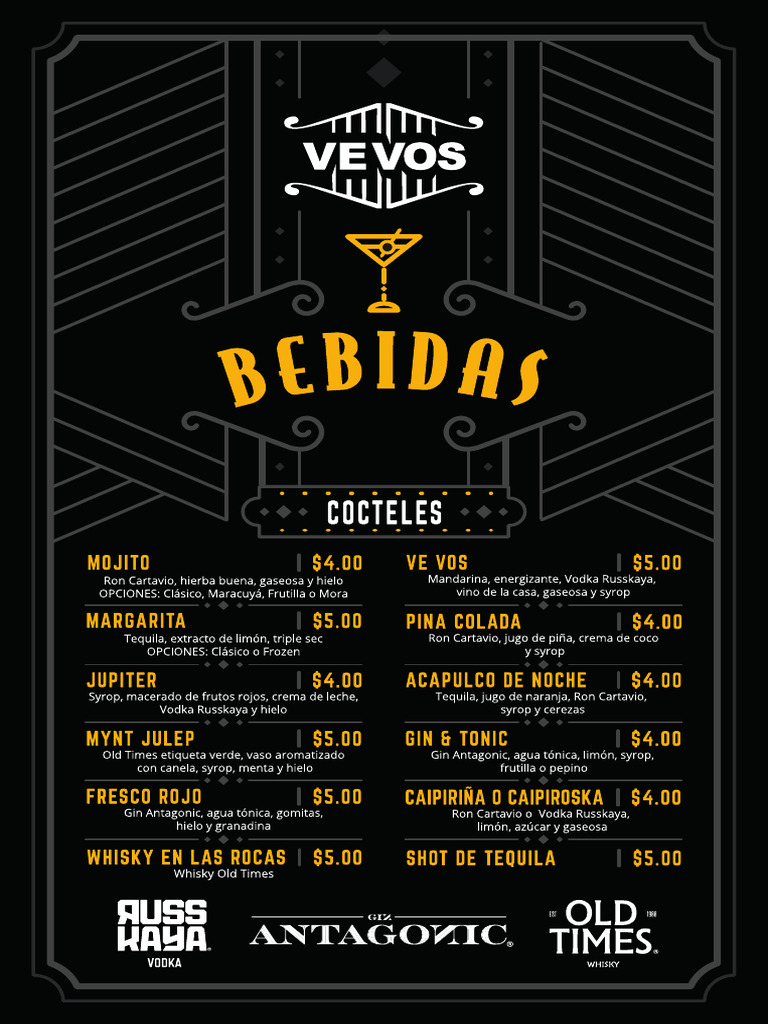 Menu Bebidas PDF | PDF
