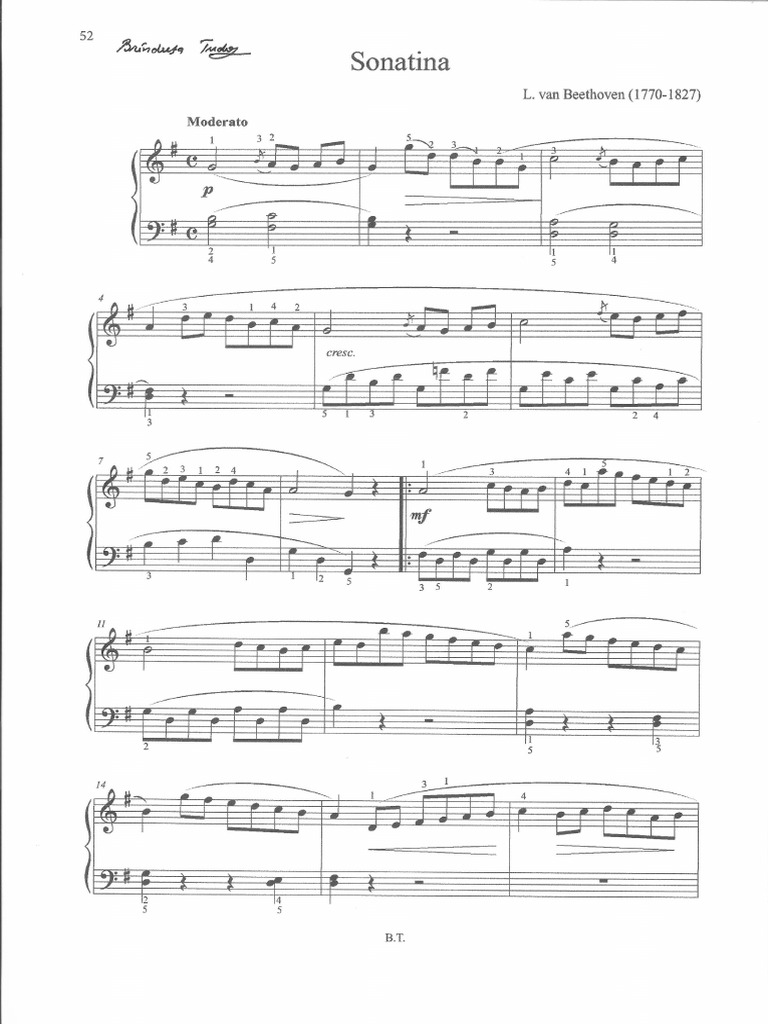 Beethoven Sonatina Sol Major | PDF