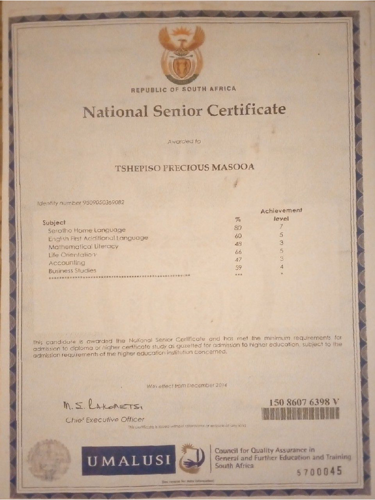 Tshepiso's Documents | PDF