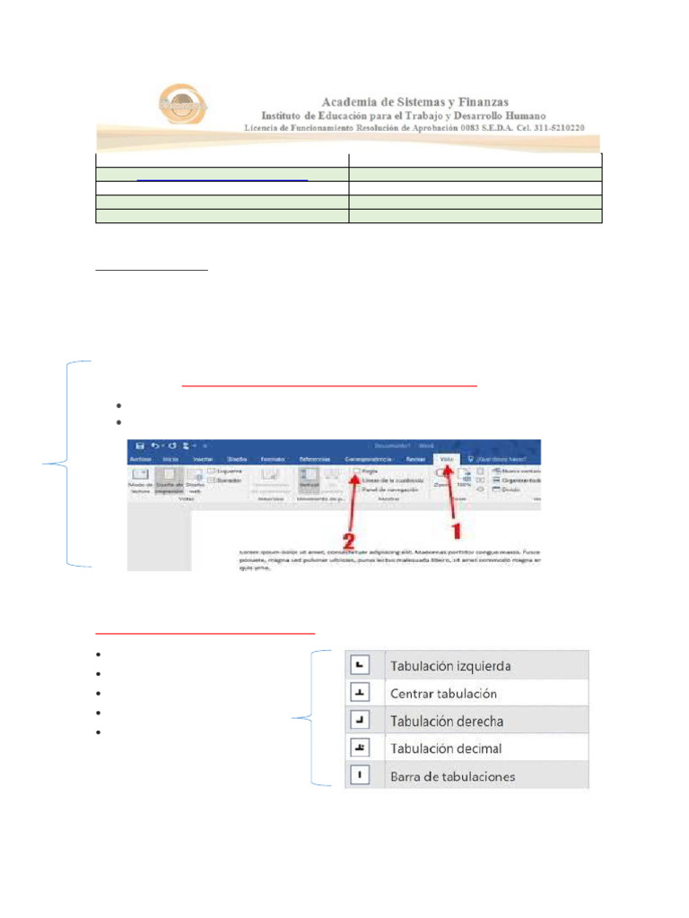 Guía de Tabulaciones en Word | PDF | Métodos y materiales de enseñanza