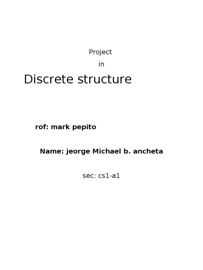 Discrete Structure: Project in | PDF | Software Engineering | Computer ...