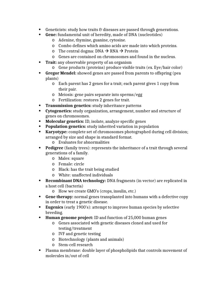 Genetics Final | PDF | Gene | Genetics