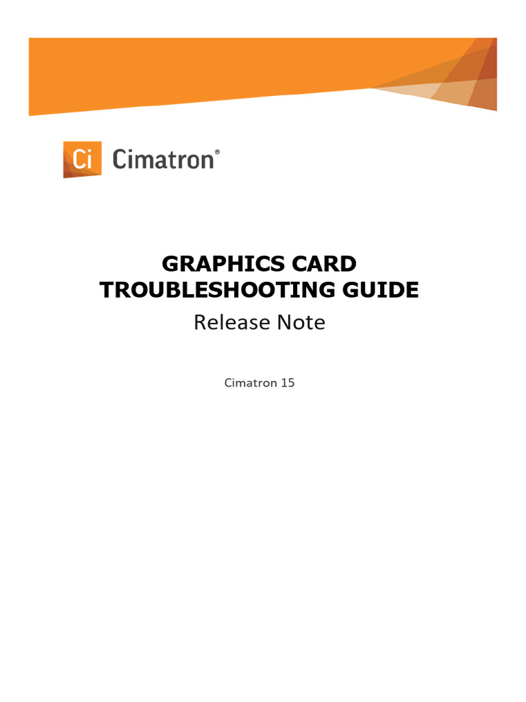 Graphics Card Troubleshooting Guide - Cimatron | PDF | Graphics | Ibm Pc Compatibles