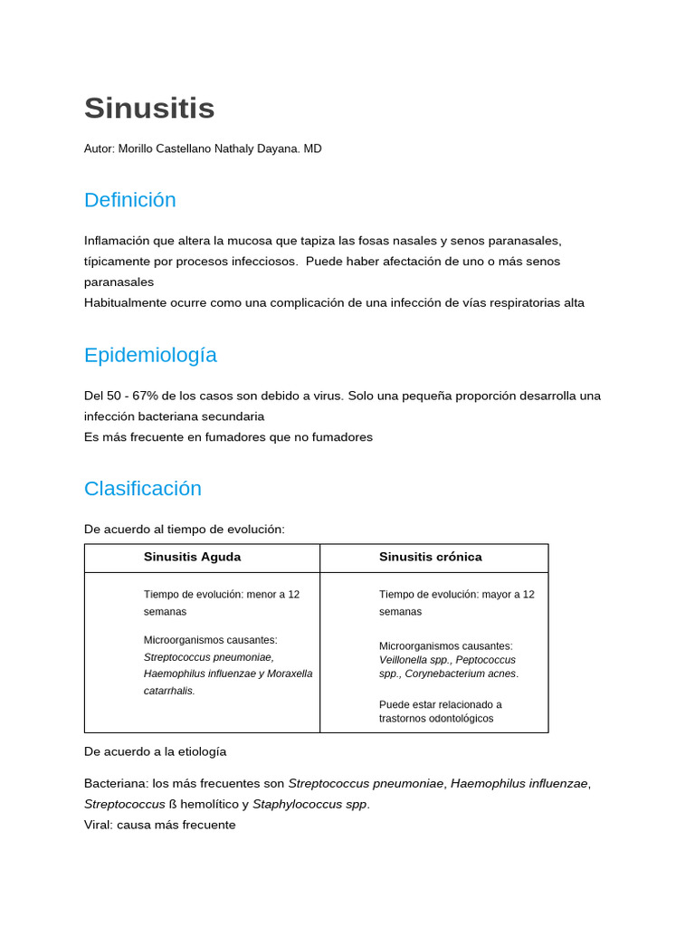 Sinusitis | PDF | Enfermedades y trastornos | Ciencias de la Salud