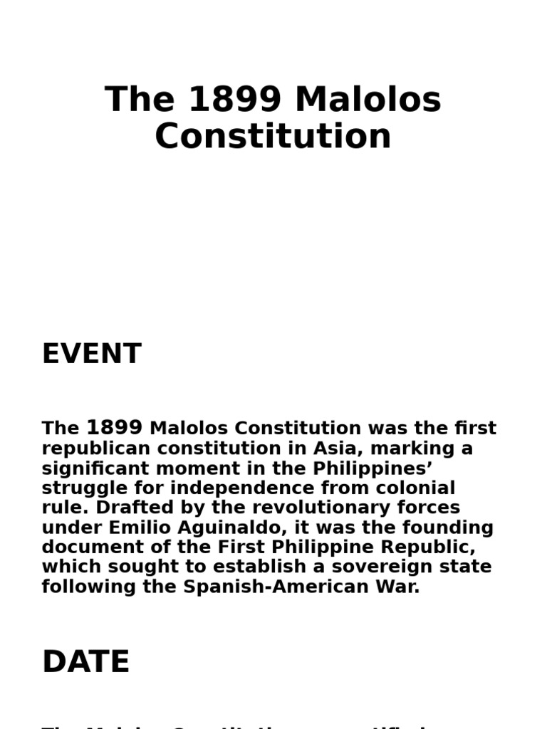 1899 Malolos Constitution | PDF