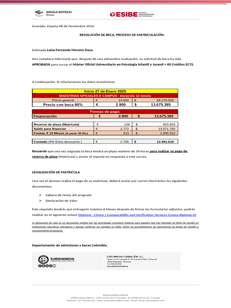 Adimisión ECAMPUS | PDF
