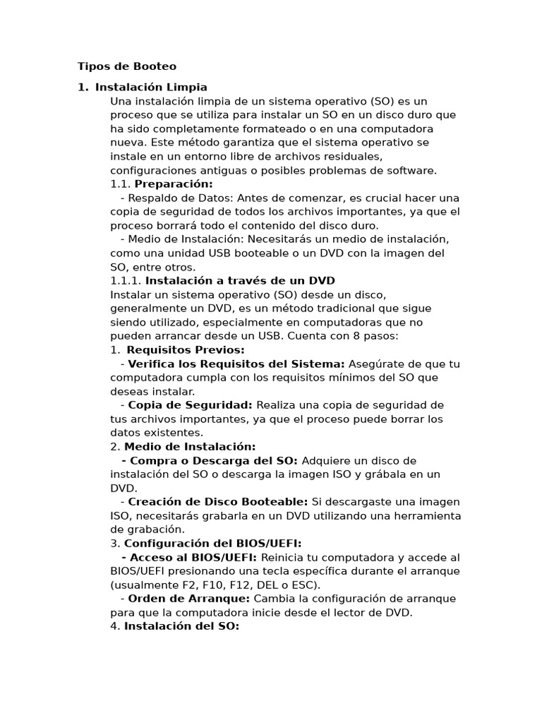 Tipos de Booteo v3 | PDF | Arranque | Memoria USB