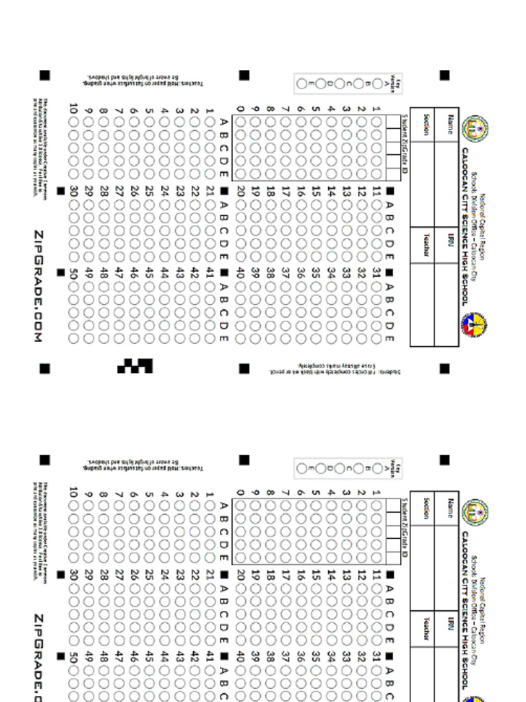50 Item Answer Sheet | PDF