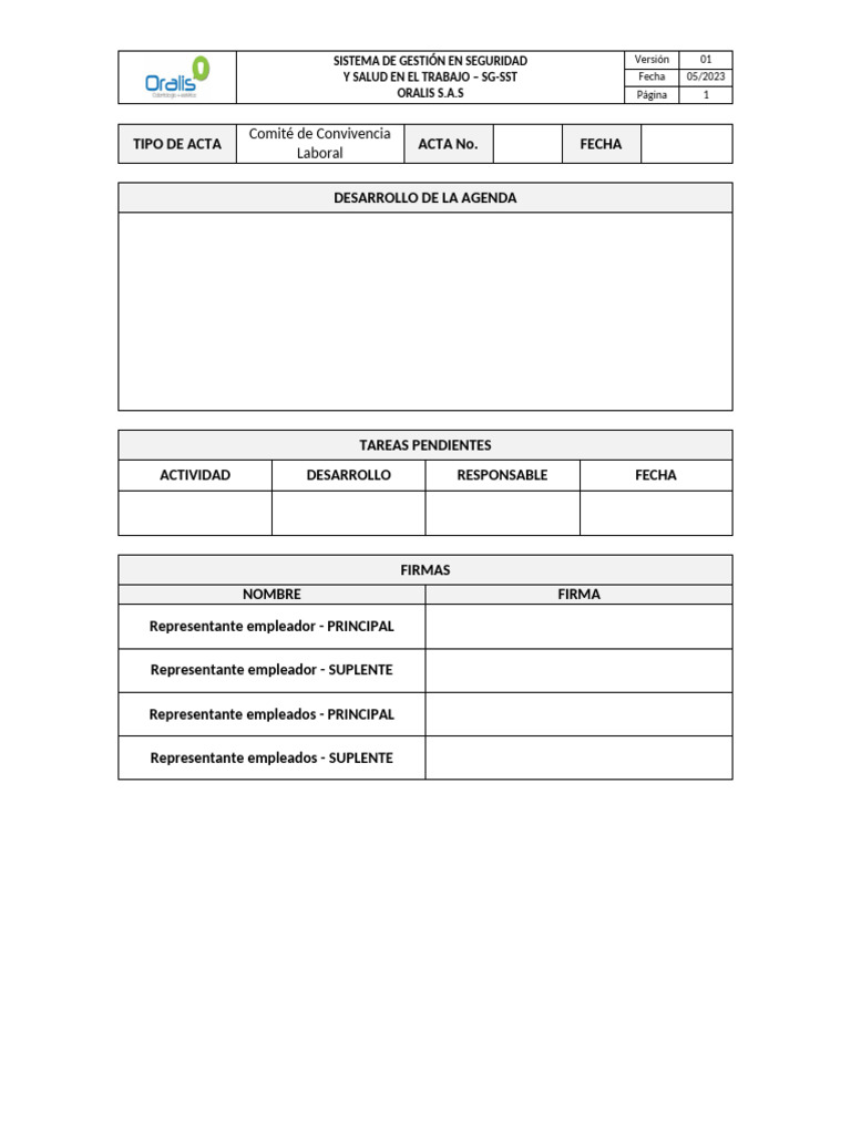 Formato Actas COCOLAB 2023 | PDF