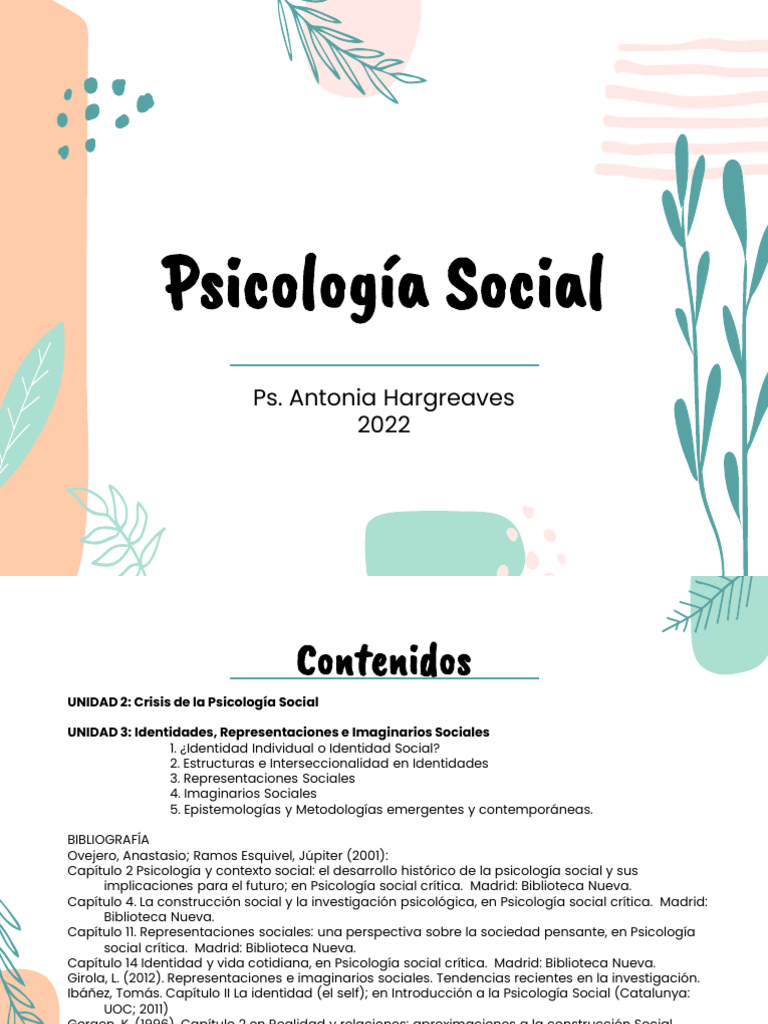 Unidad 3 - Representaciones e Imaginarios Sociales | PDF | Realidad | Sicología