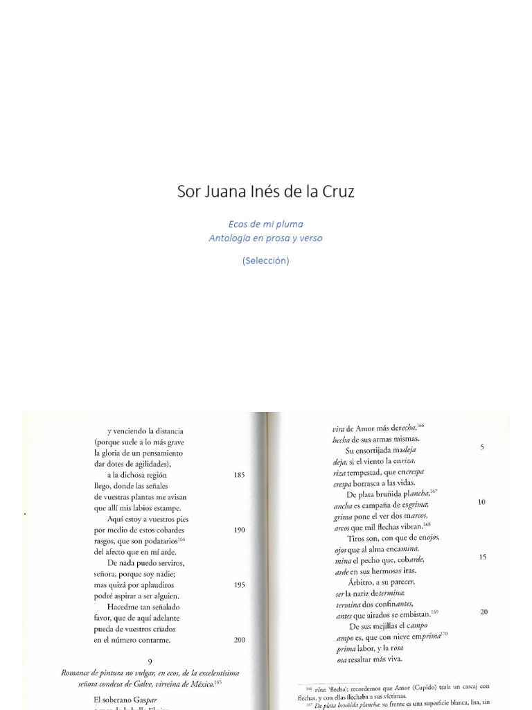 Poesía y Respuesta A Sor Filotea de La Cruz (Sor Juana Inés de La Cruz ...