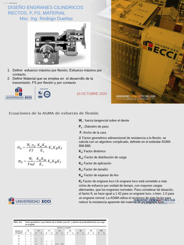 P11 Diseño Engranes Rectos Material | PDF | Engranaje | Física Aplicada ...