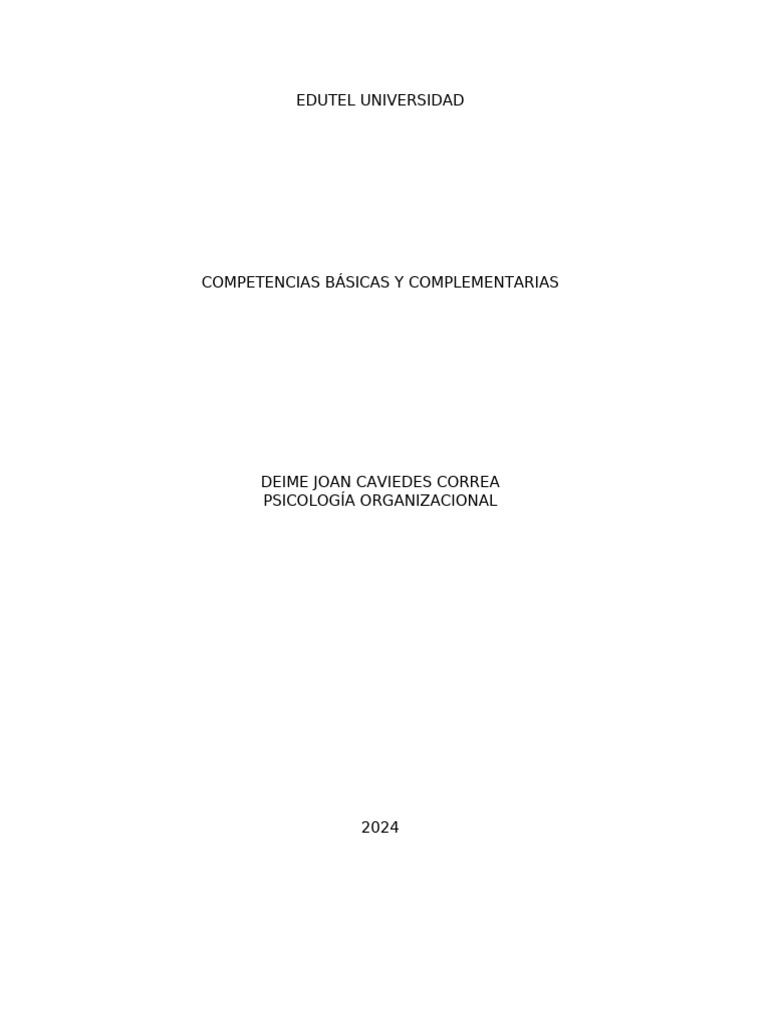 Competencias - Basicas - y - Complementarias Semana 1 Enviar | PDF | Aprendizaje | Iniciativa ...