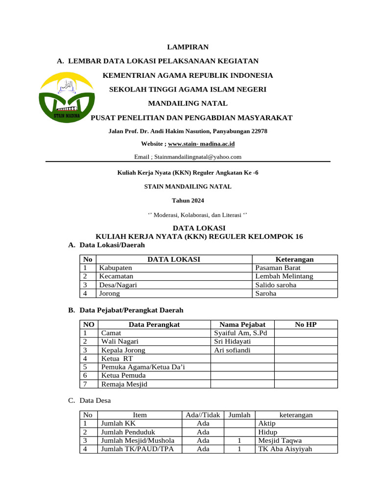 LAMPIRAN Data Desa | PDF