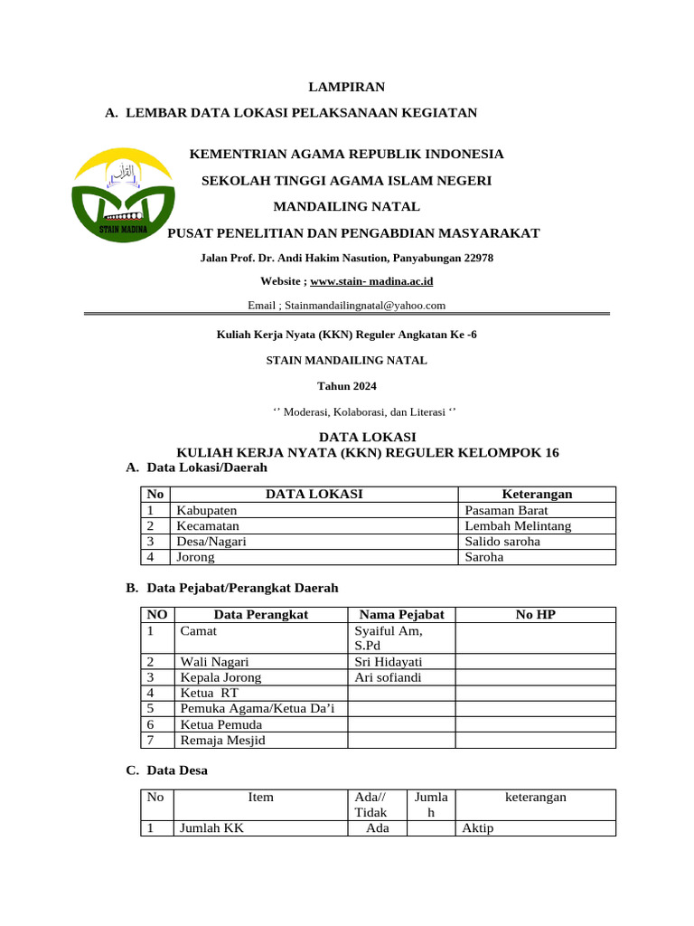 LAMPIRAN Data Desa-1 | PDF