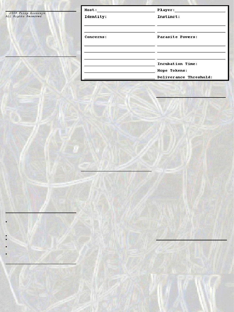 The Parasite Project Corebook | PDF | Parasitism