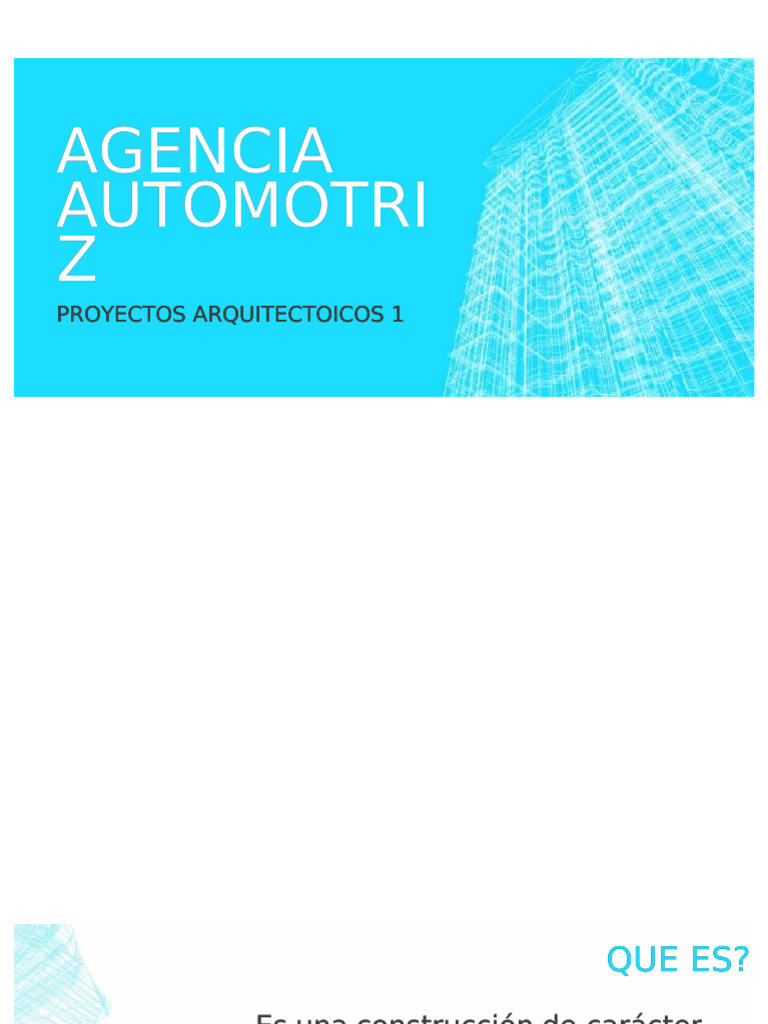 Agencia Automotriz Programa Arquitectonico | PDF | Negocios